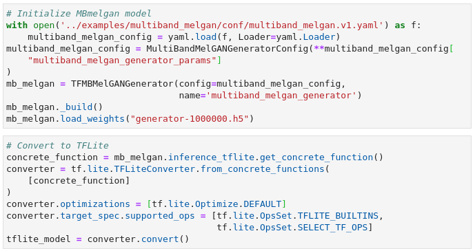 Convert Multiband MelGAN to TFlite · Issue #260 · TensorSpeech/TensorFlowTTS · GitHub