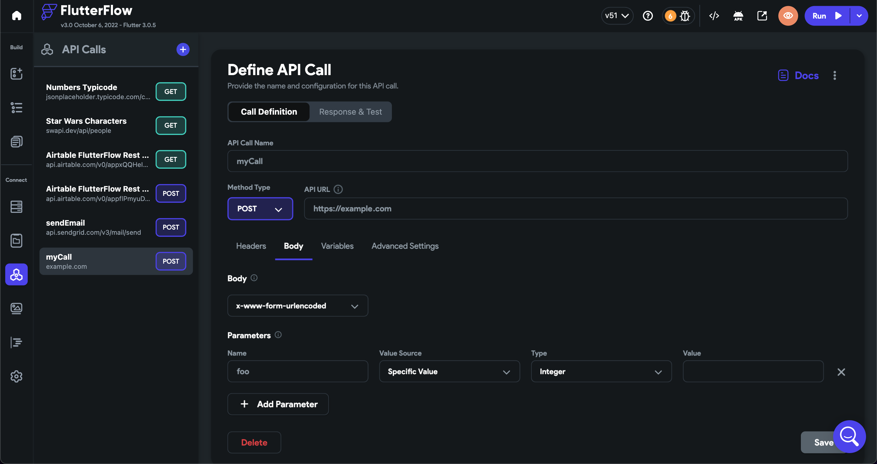 Project won't build/code won't download if an API call parameter is ...