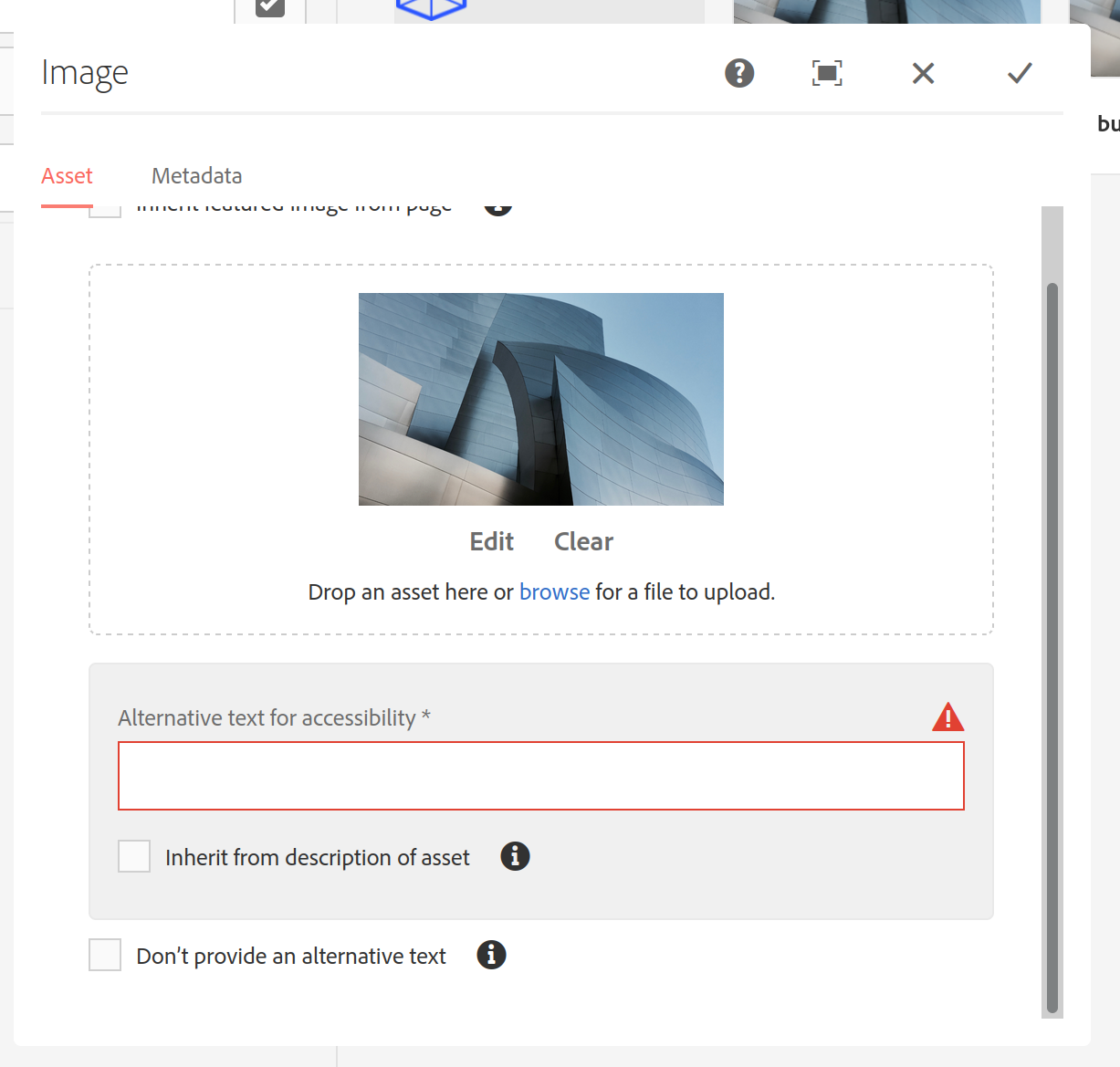 [Accessibility][Image][Dialog] Alt text only required when current dialog tab has focus · Issue ...