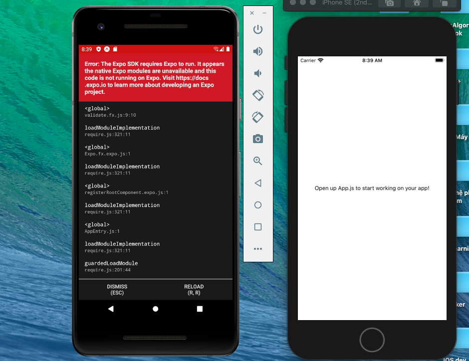 "The Expo SDK requires Expo to run" issue when running brand new ...