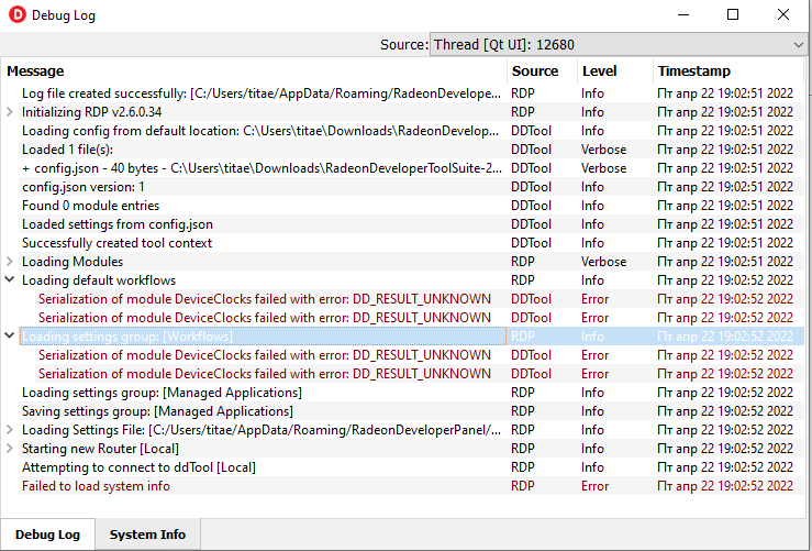 radeon developer panel in RGP V1.12 crashes when lauching application · Issue #63 · GPUOpen ...