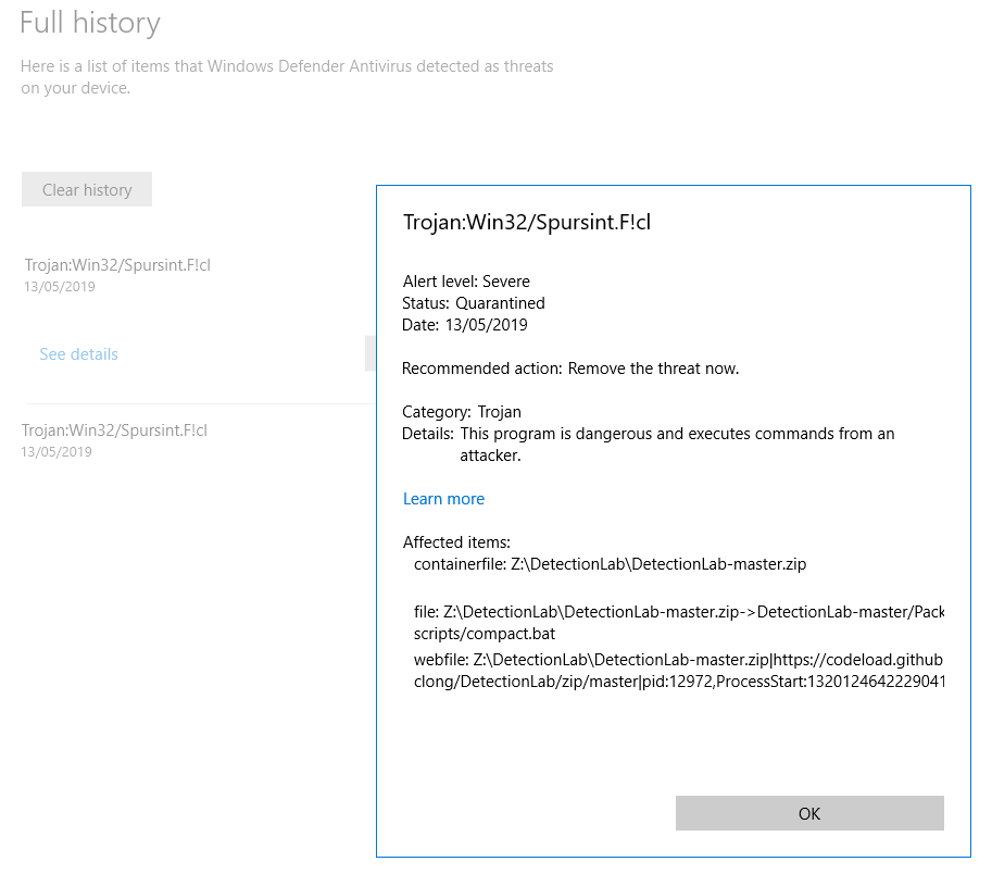 Virus detected · Issue #283 · clong/DetectionLab · GitHub