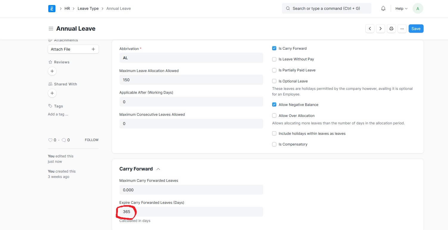 Expire Carry Forwarded Leaves (Days) · Issue #45 · frappe/hrms · GitHub