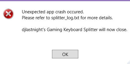 Unexpected app crash occured. · Issue #145 · djlastnight/KeyboardSplitterXbox · GitHub