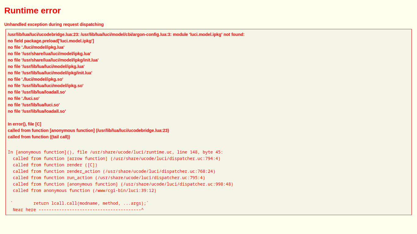 ucode exception when accessing overview page · Issue #6123 · openwrt/luci · GitHub
