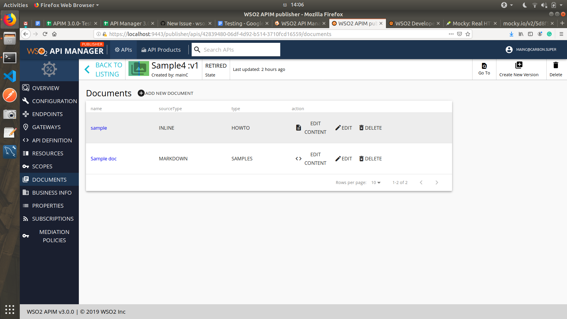 [Publisher] A user with creator role can add/edit documents of published/deprecated/retired APIs ...