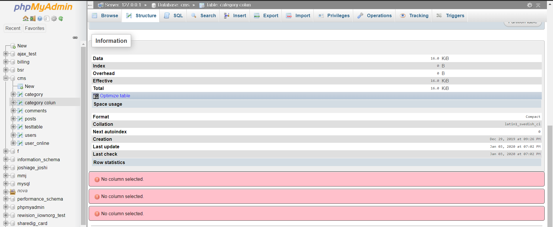 Warning popup not Dissapearing · Issue #15717 · phpmyadmin/phpmyadmin · GitHub