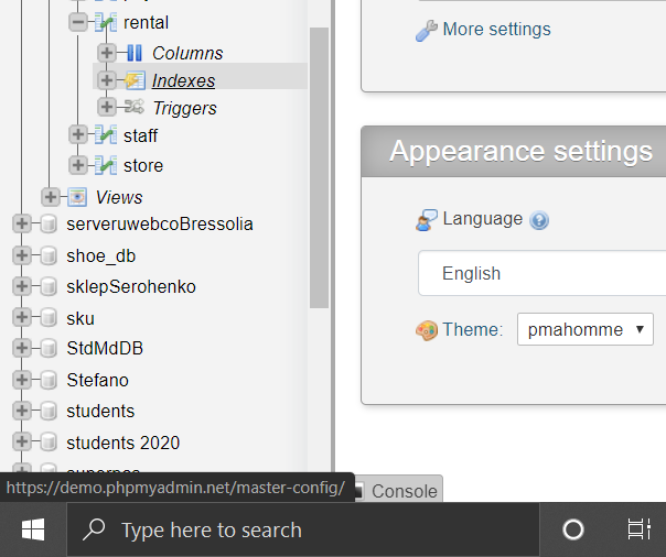 Invalid Link of Column | Index in Nav Panel · Issue #15893 · phpmyadmin/phpmyadmin · GitHub