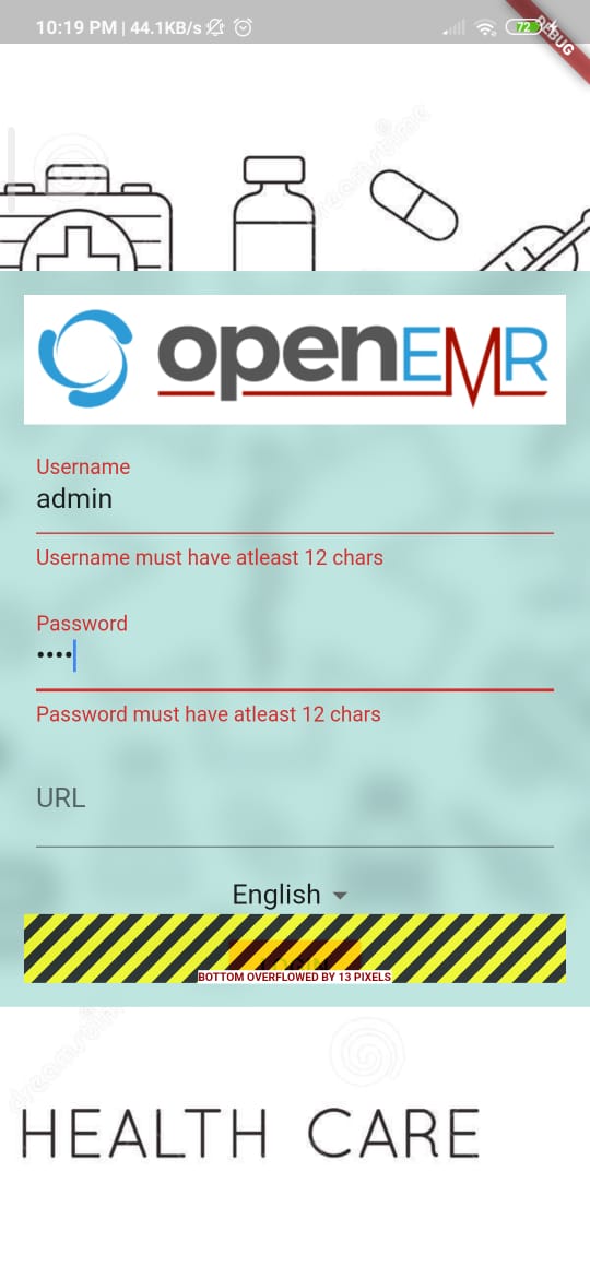 Login Ui Issue · Issue 2 · Openemrapp Flutter Openemr · Github 