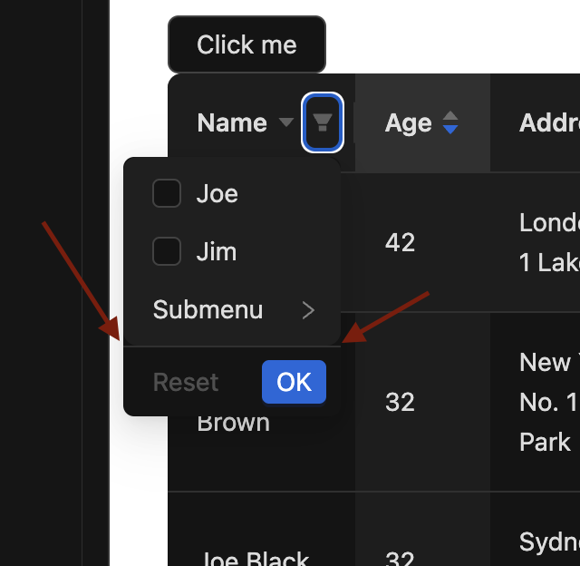 Rounded bottom border in table filter menu in dark mode · Issue #42444 · ant-design/ant-design ...