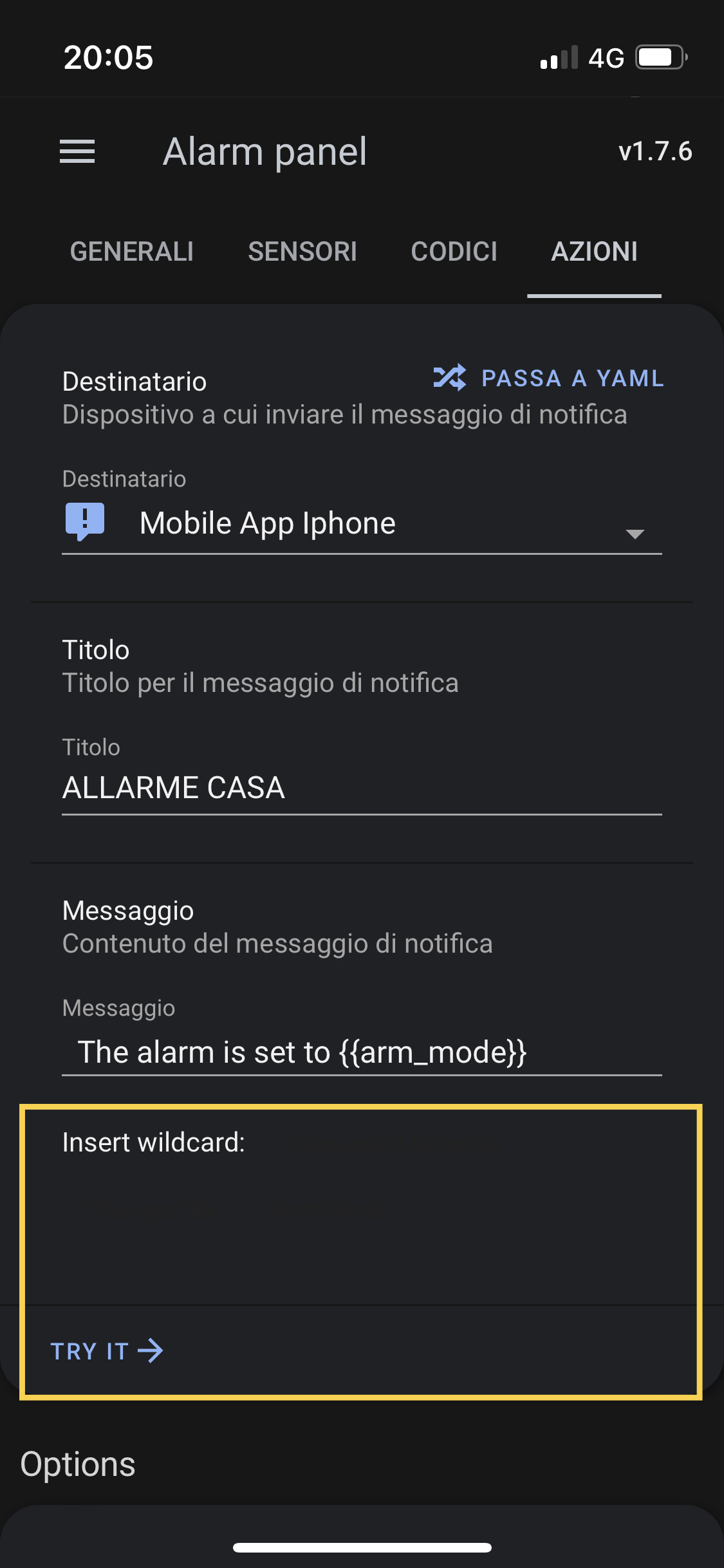 Wildcard and layout · Issue #333 · nielsfaber/alarmo · GitHub
