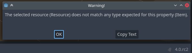 Assigning a custom resource export with Load menu doesn't work with script inheritance (drag and ...
