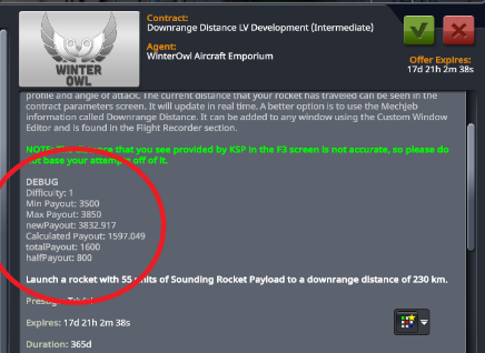 Downrange contracts show DEBUG info · Issue #1048 · KSP-RO/RP-1 · GitHub