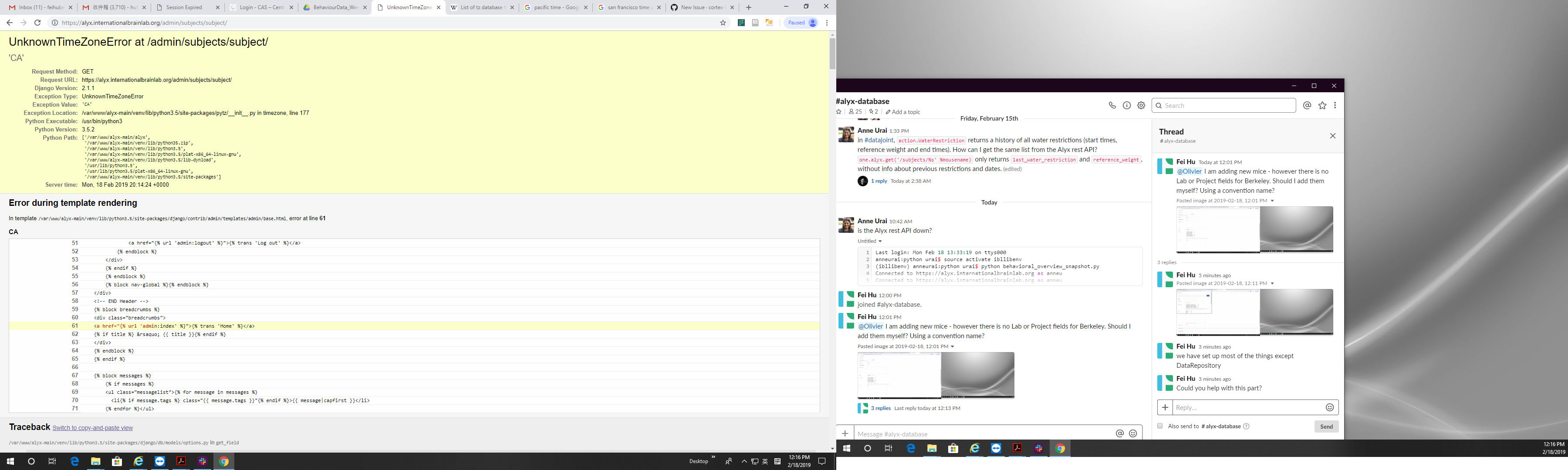 UnknownTimeZoneError CA · Issue #523 · cortex-lab/alyx · GitHub