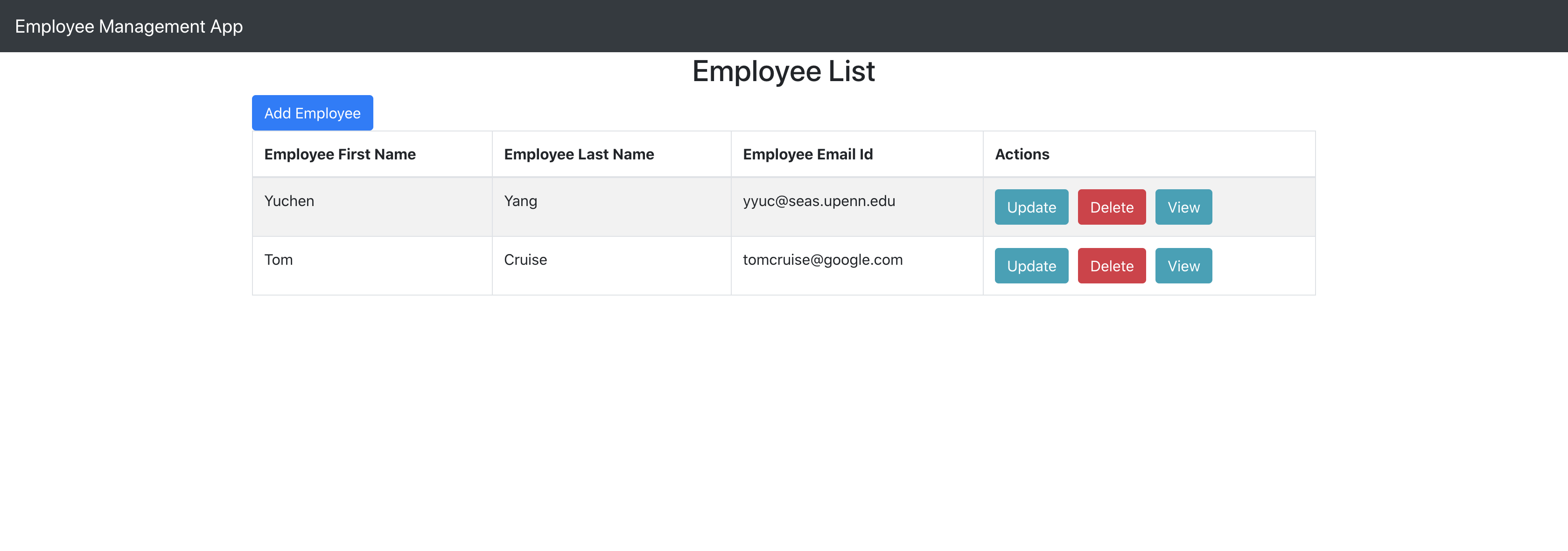 GitHub - yycTom/Employee-Management-System