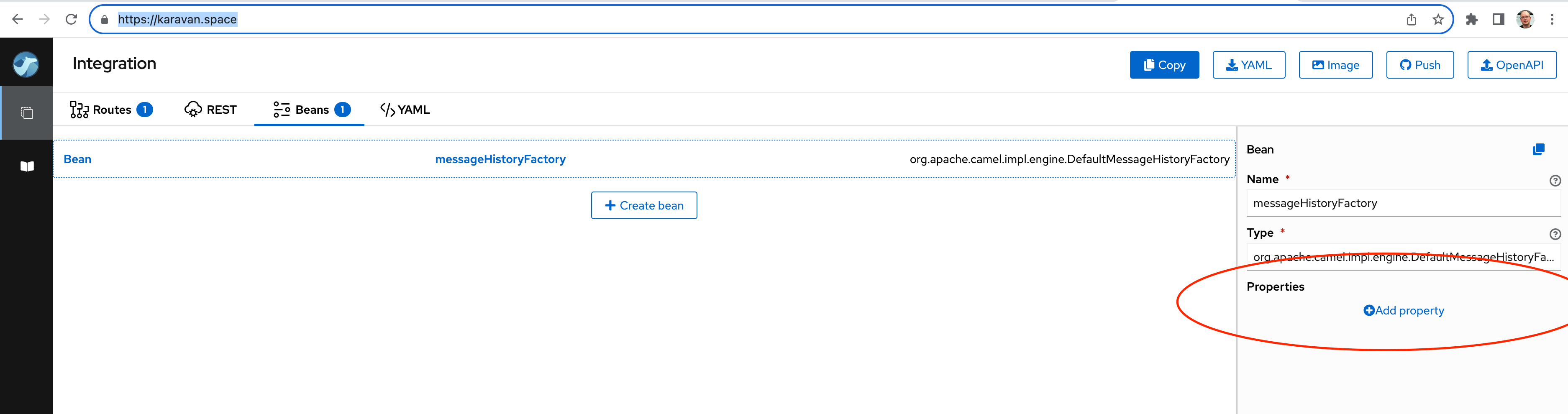 Karavan Space Bean Properties Does Not Show · Issue 897 · Apache Camel Karavan · Github