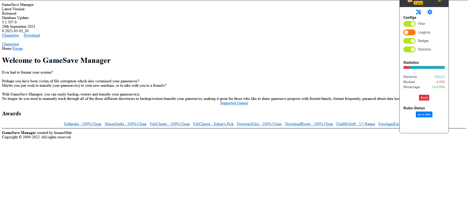 [Bug] GameSave manager website is broken by Filter · Issue #182 · ClearURLs/Addon · GitHub