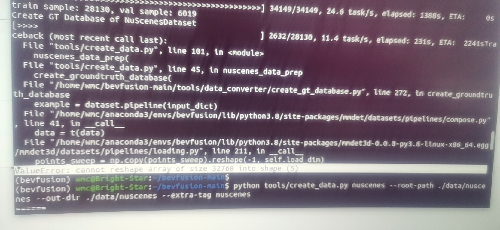 Nusecenes data process problems · Issue #327 · mit-han-lab/bevfusion · GitHub