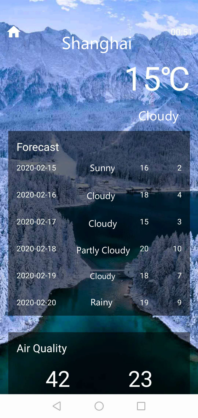 GitHub - yizhou0522/WeatherForecast: An Android based weather forecast app