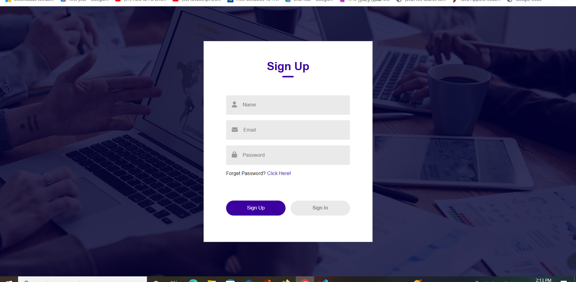 GitHub - MariamBaiomy/FormPage: Login&Registration Form using HTML,CSS ...