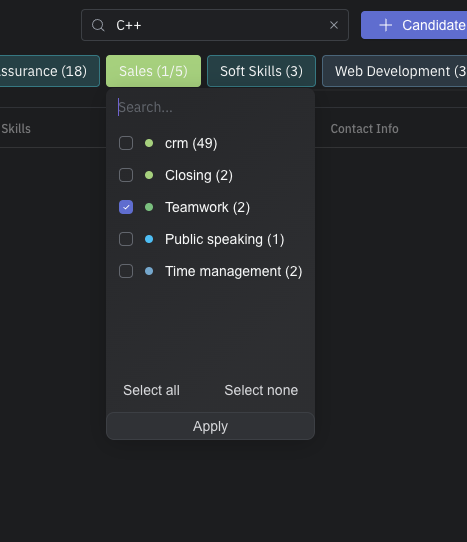 Search should be respected with skill counter · Issue #1598 · hcengineering/platform · GitHub