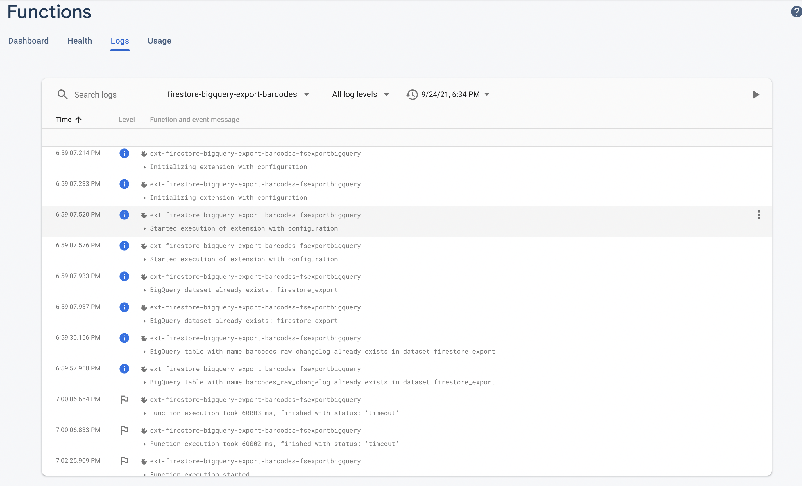 [firestore-bigquery-export] Failed inserts to BQ · Issue #754 · firebase/extensions · GitHub