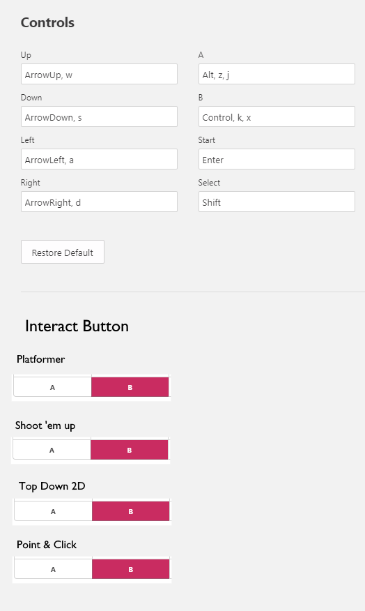 (Request) Allow changing the interact Button for each scene-type ...
