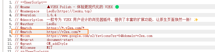 油猴脚本Matches域名问题 · Issue #42 · coolpace/V2EX_Polish · GitHub
