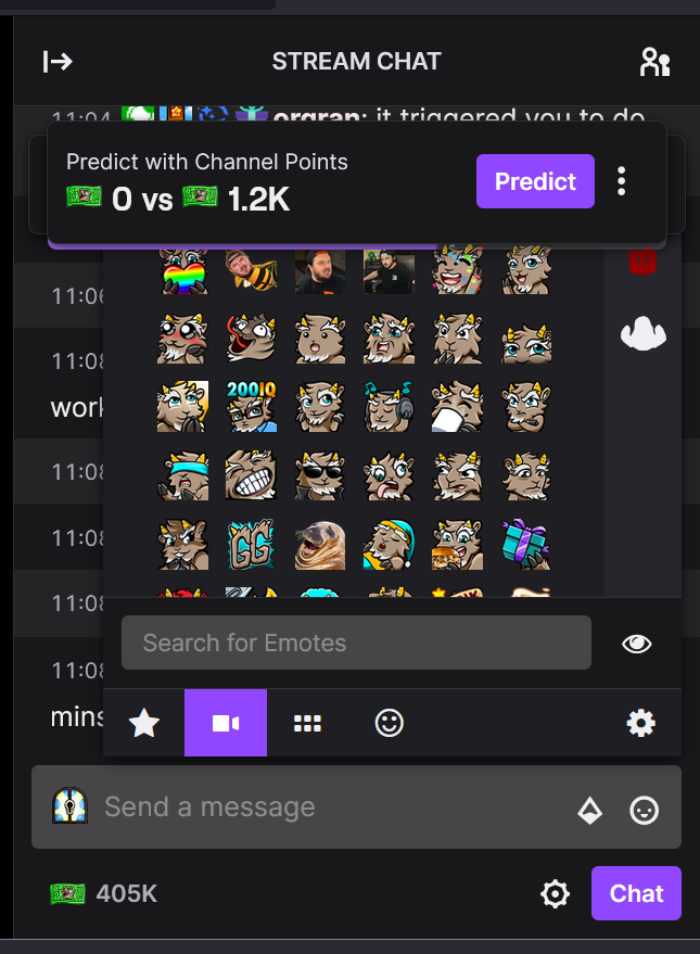 Emote menu/completion menu is obscured by hype train/poll/prediction ...