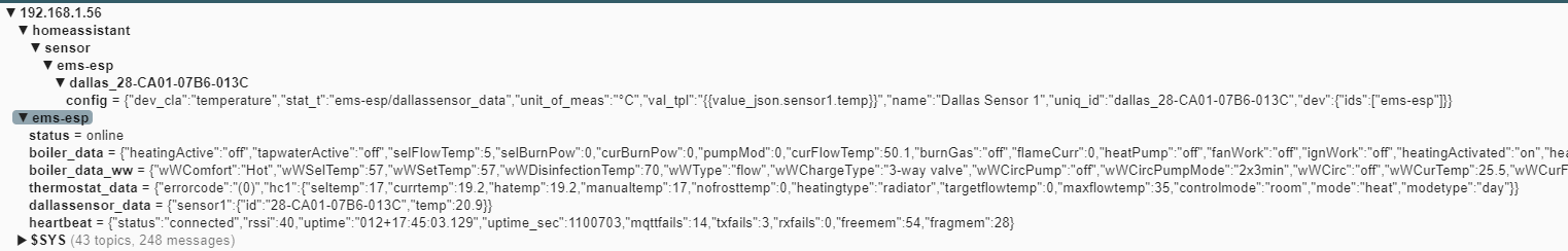 Home Assistant MQTT Auto Discovery only discovering dallas sensor · Issue #775 · emsesp/EMS-ESP ...