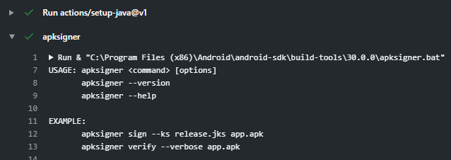 Version 30.0.0 of Android Build Tools apksigner tool unable to run · Issue #1170 · actions ...