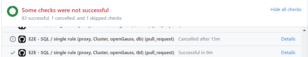 PR E2E - SQL / single rule (proxy, Cluster, openGauss, db) - The operation was canceled · Issue ...