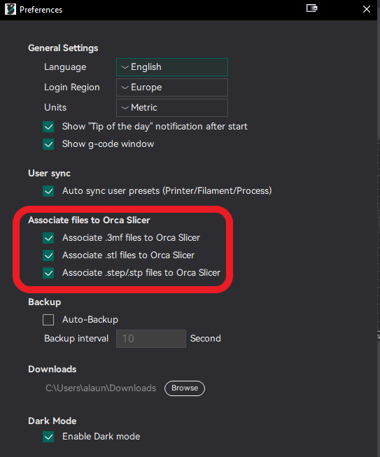 Preferences Window - Incorrect Translation for associate files to Orca Slicer in German · Issue ...
