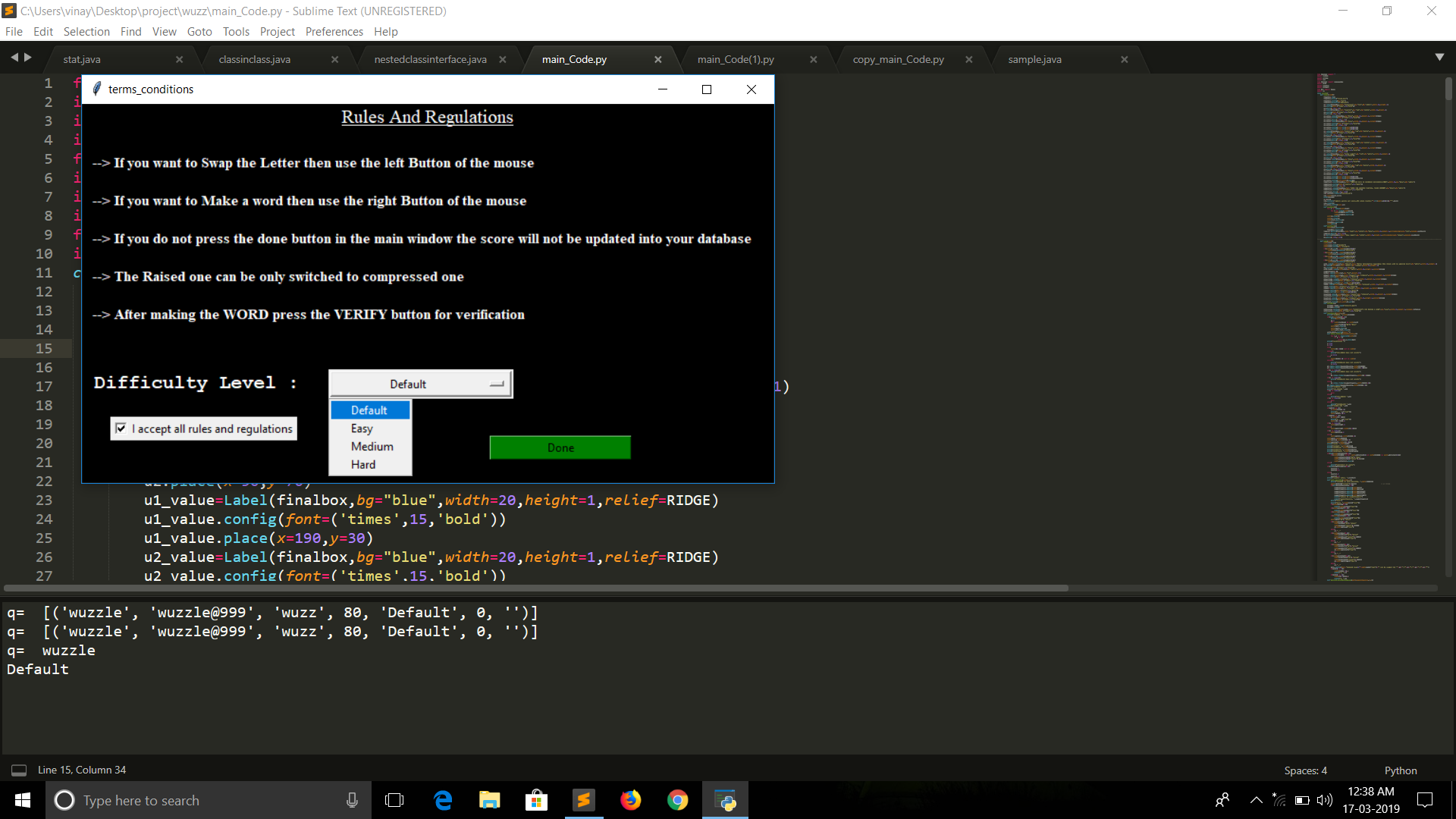 GitHub - ChilukuriVinayKumar/wuzzle-python: word game(python)