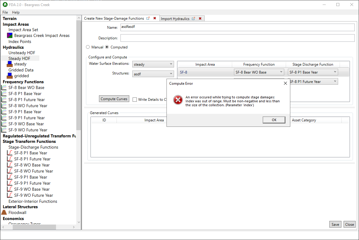 Stage damage compute failing · Issue #720 · HydrologicEngineeringCenter/HEC-FDA · GitHub