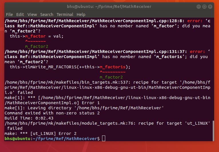 make ut - No rule to make target · Issue #22 · nasa/fprime · GitHub
