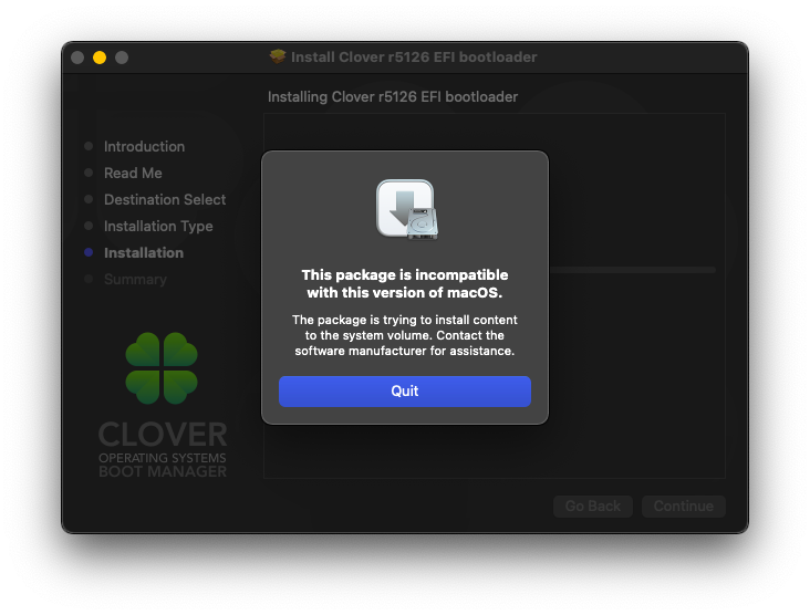 can't install Clover 5126 in Big Sur · Issue #304 · CloverHackyColor/CloverBootloader · GitHub