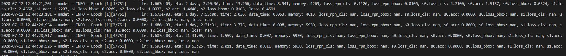 DetectRS loss is nan when use fp16 · Issue #3292 · open-mmlab/mmdetection · GitHub