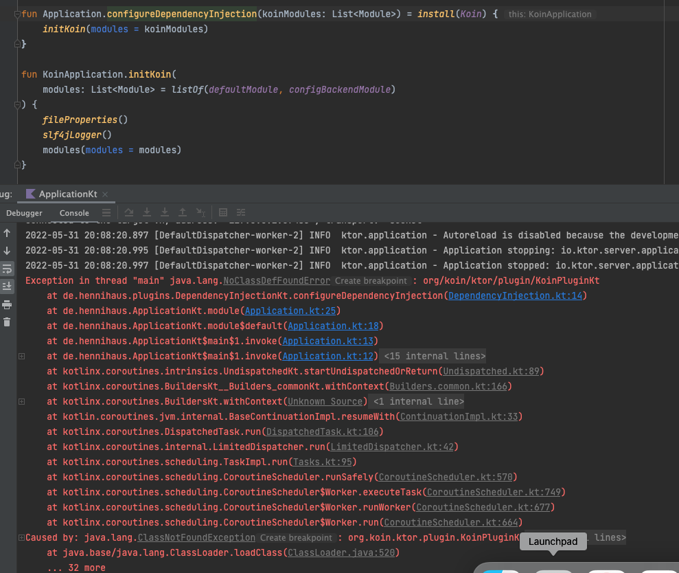 NoClassDefFoundError: org/koin/ktor/plugin/KoinPluginKt · Issue #1355 · InsertKoinIO/koin · GitHub