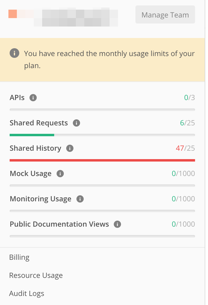 Usage of "Shared Requests" not getting updated after deleting shared collections · Issue #6857 ...
