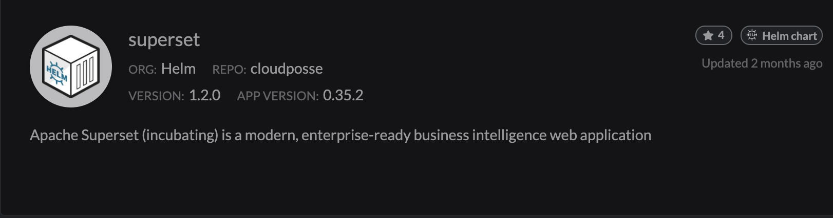 publish superset helm chart to https://artifacthub.io/ · Issue #13287 · apache/superset · GitHub