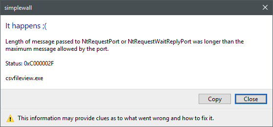 [Bug] Error when opening log viewer application · Issue #1555 · henrypp/simplewall · GitHub