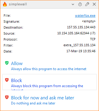 Show executable in blue and/or add its icon in notifications · Issue #344 · henrypp/simplewall ...