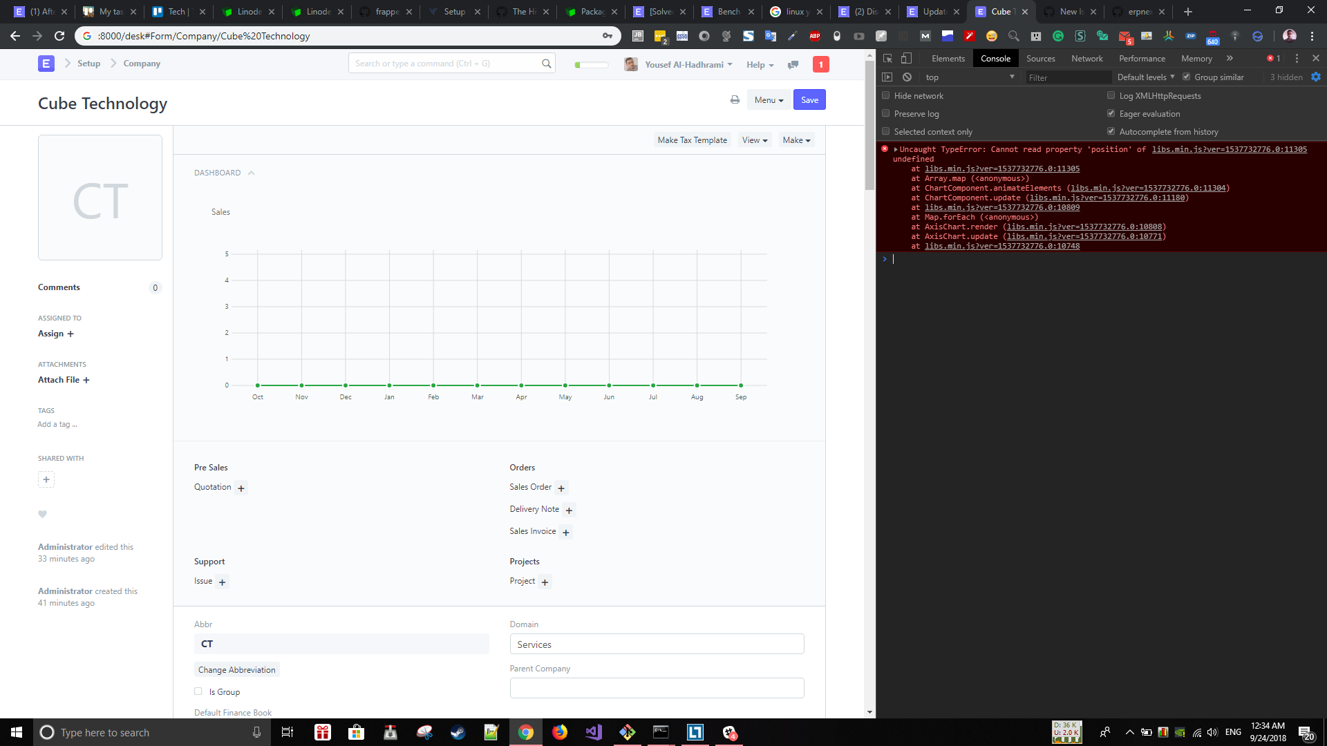Console Log Uncaught Typeerror When Clicking Company · Issue 15480 · Frappeerpnext · Github 8295