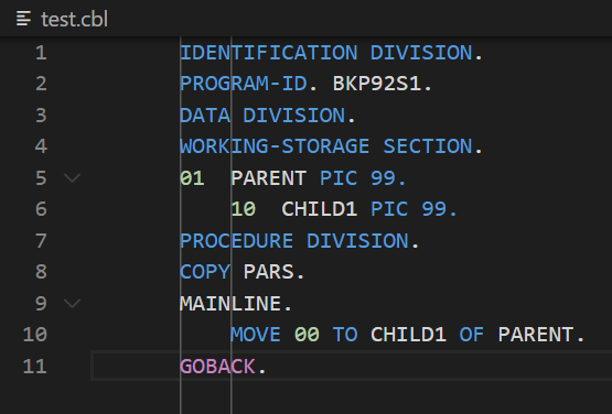 Elementary item with PIC clause allowed as a group item · Issue #443 · eclipse-che4z/che-che4z ...