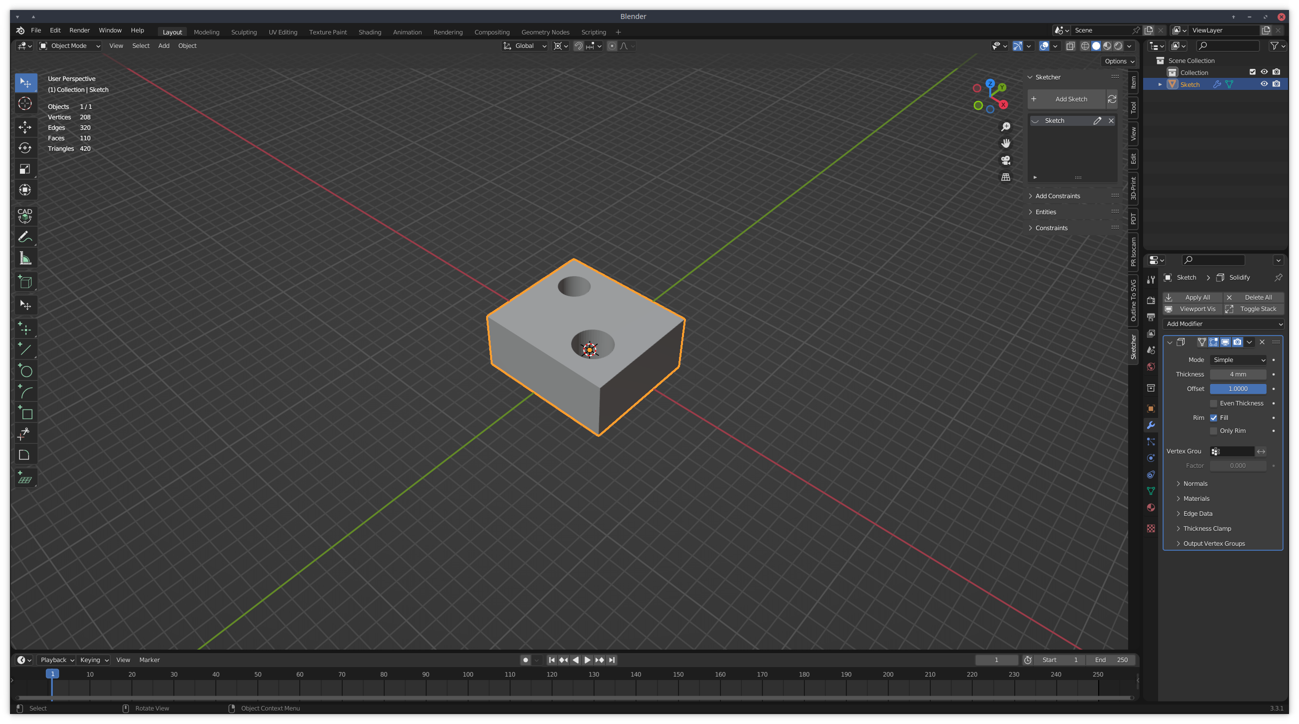 [BUG] Adding a new workplane to a sketch causes everything to disappear. · Issue #315 · hlorus ...