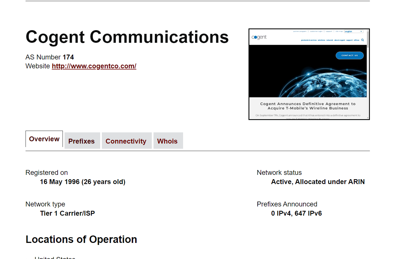 Cogent (AS174) showing as announcing zero IPv4 prefixes · Issue #48 · bgptools/issues · GitHub