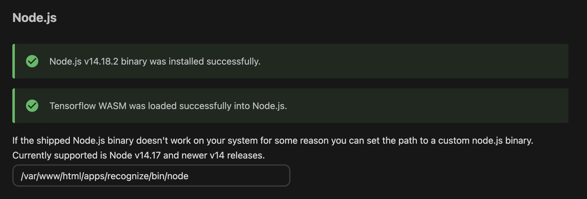Recognize can't download Node.js · Issue #569 · nextcloud/recognize · GitHub