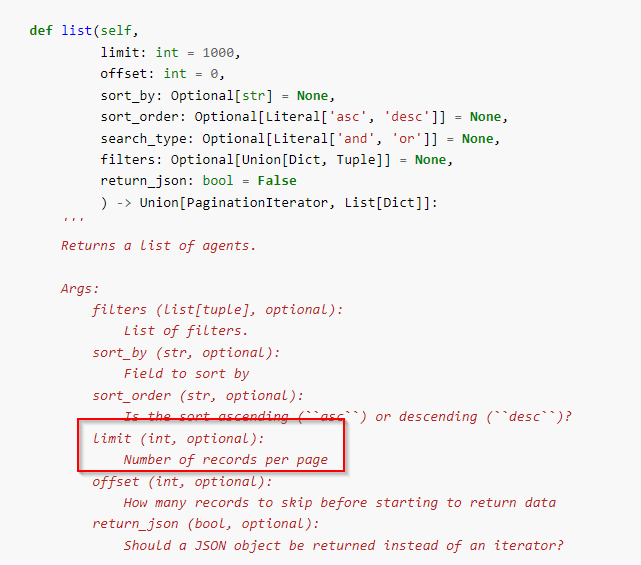 limit parameter in the list method in agents API for Nessus not work as expected · Issue #605 ...